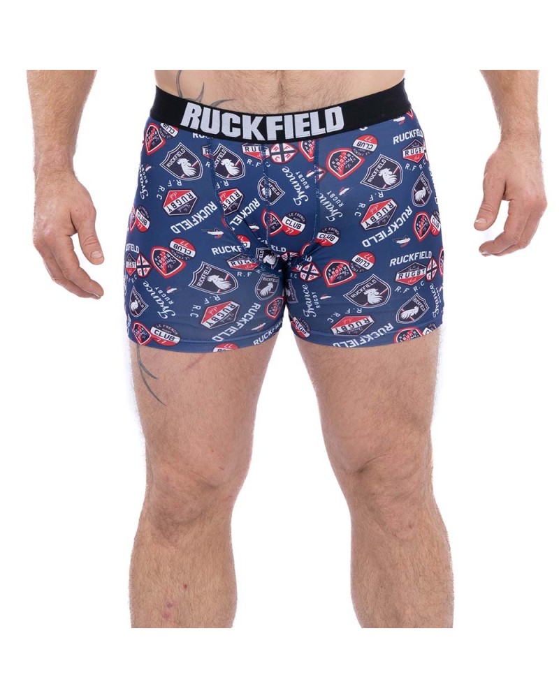 Boxer imprimé Ruckfield grande taille bleu marine - Size-factory