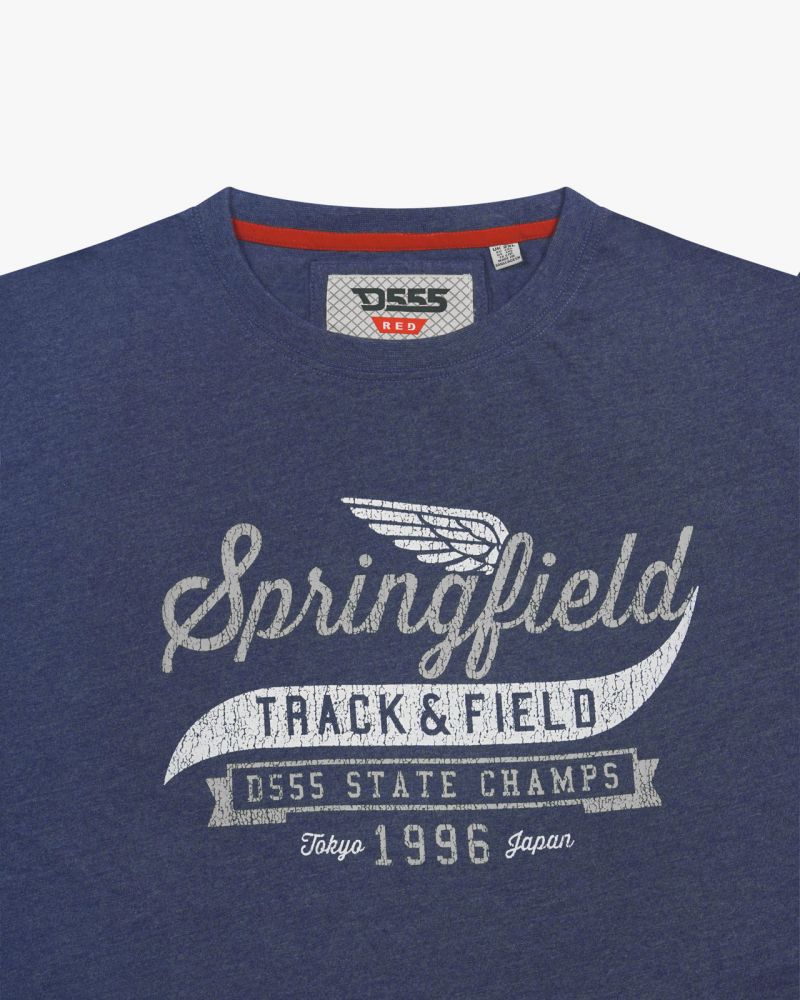 Tee shirt Springfield grande taille bleu - Size-factory