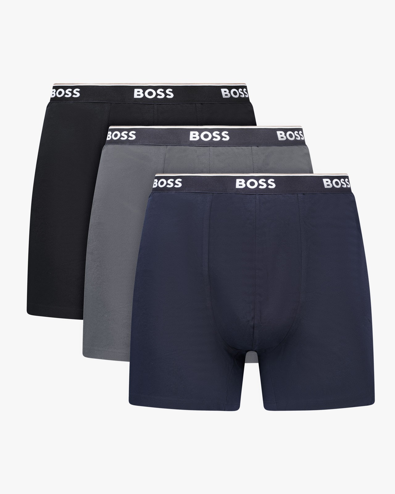 Pack de 3 boxers long grande taille bleu marine,noir et gris - Size-factory