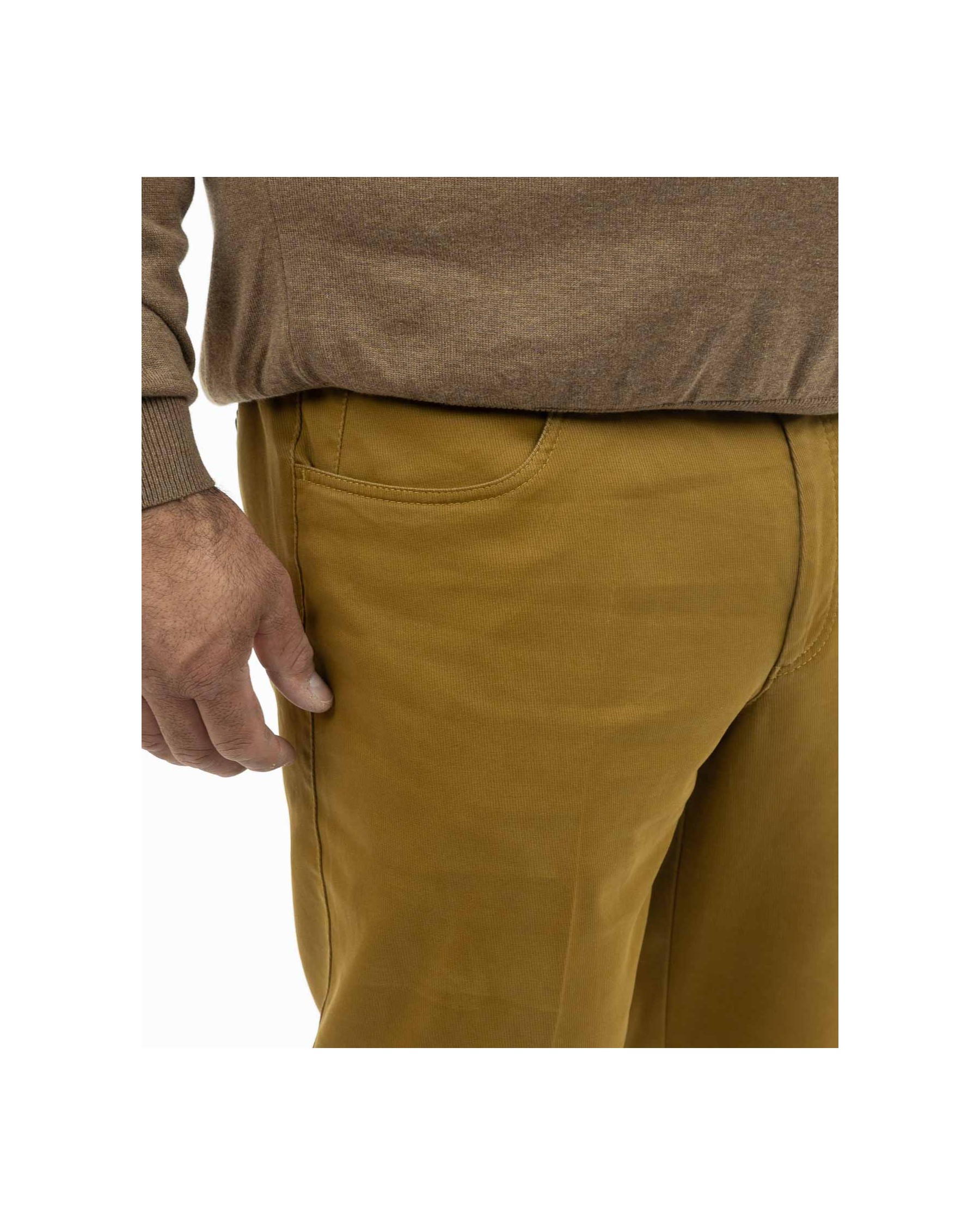Pantalon chino grande taille jaune - Size-factory