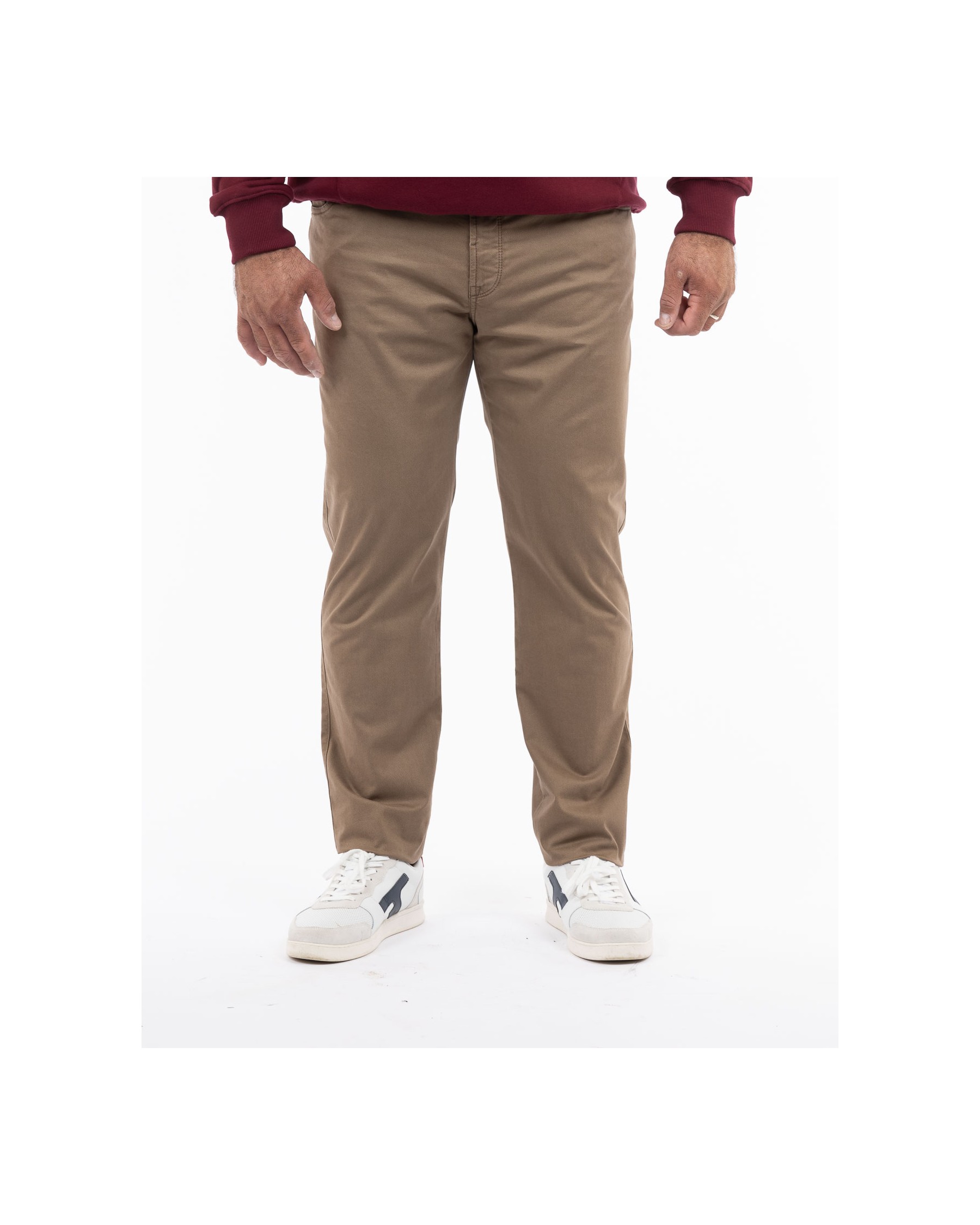 Pantalon chino grande taille beige - Size-factory