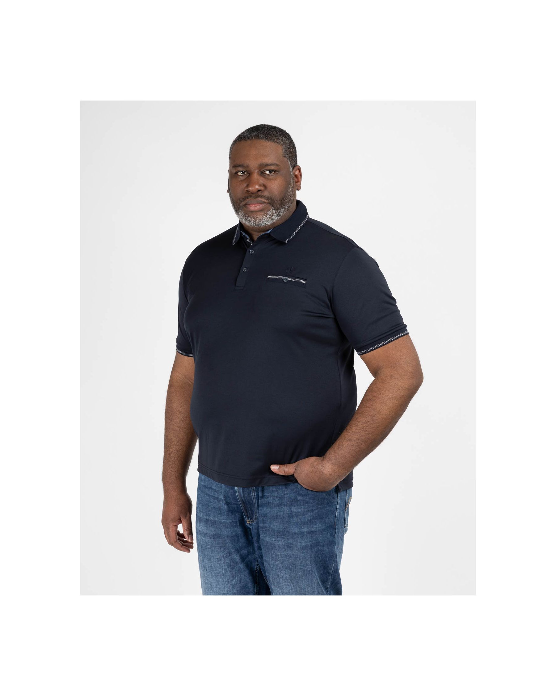 Polo piqué interlock grande taille bleu marine