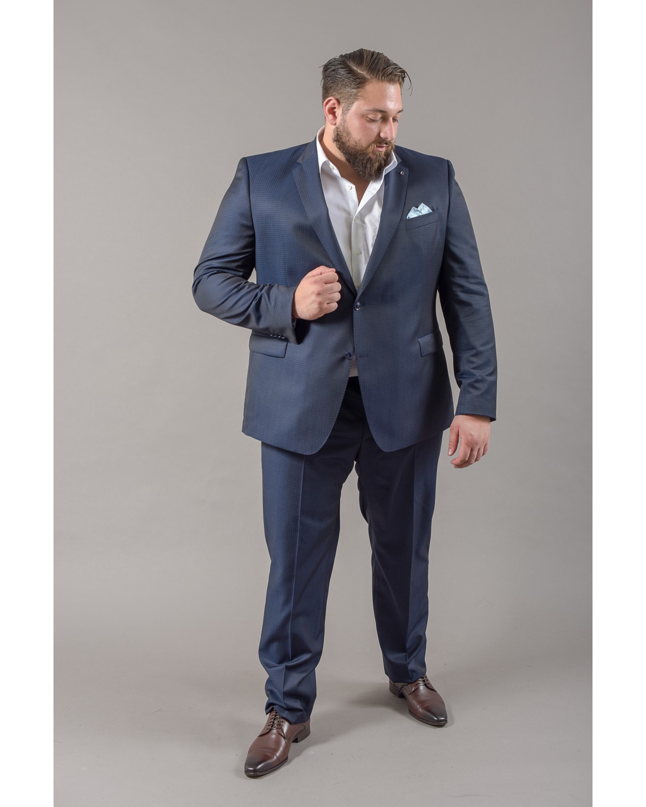 Digel Costume complet grande taille bleu à carreaux - Size-factory