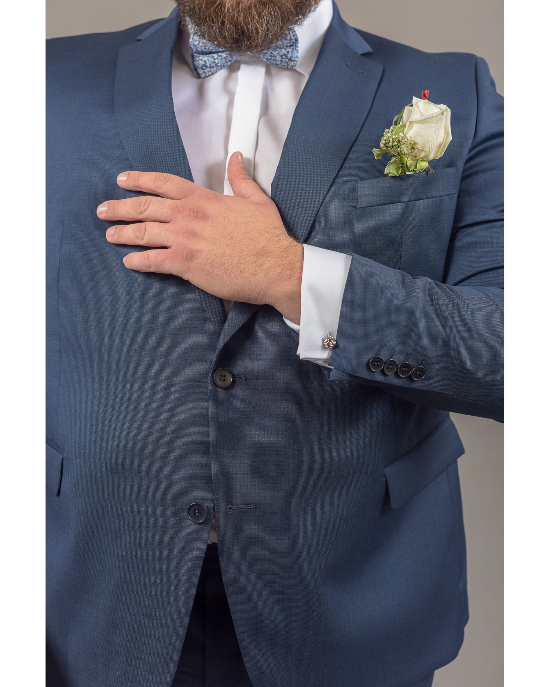 Black Square Costume complet grande taille bleu - Size-factory